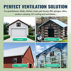 Mxmoonfree Solar Powered Exhaust Fan Kit, 30W Solar Panel + 10'' High-airflow Shutter Exhaust Fan, Ventilation Solution for Greenhouse, Sheds, Chicken Coops, Pet Houses, RVs, Garages, Attics