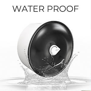 PLUSSEN Toilet Tissue Dispenser Wall Mount, Adhesive No Drilling Jumbo Roll Toilet Paper Towel Dispenser, 9 Inch Single Roll Toilet Paper Dispenser Key Lock, ABS Plastic, Black-PN51023