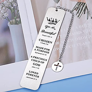 Inspirational Christian Bookmark Gifts for Women Bible Verse Bookmark for Girls Daughter Book Lovers Birthday Christmas Stocking Stuffers for Female Friend Sister Baptism Religious Church Bulk Gifts