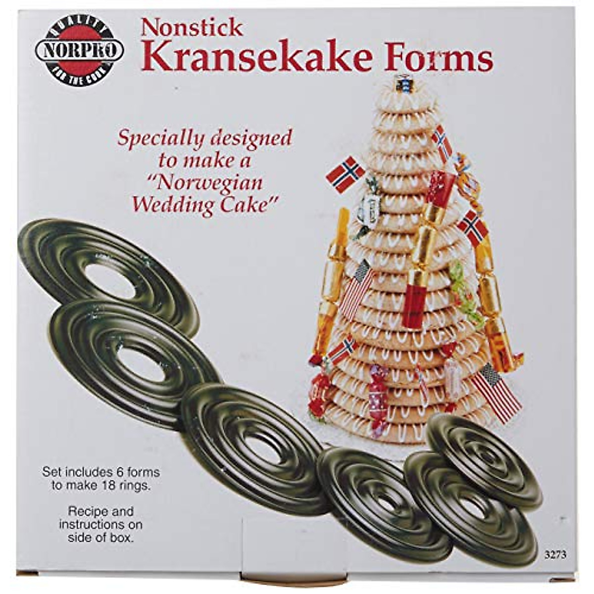Norpro Cake Forms Nonstick Kransekake Norwegian Dessert Ring Tower New