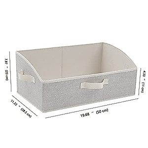 Sweejar 4-Pack Closet Storage Bins，Storage Baskets for Shelves，Clothes Storage Boxes，Collapsible Trapezoid Storage Bins，Fabric Bins and Baskets，Beige