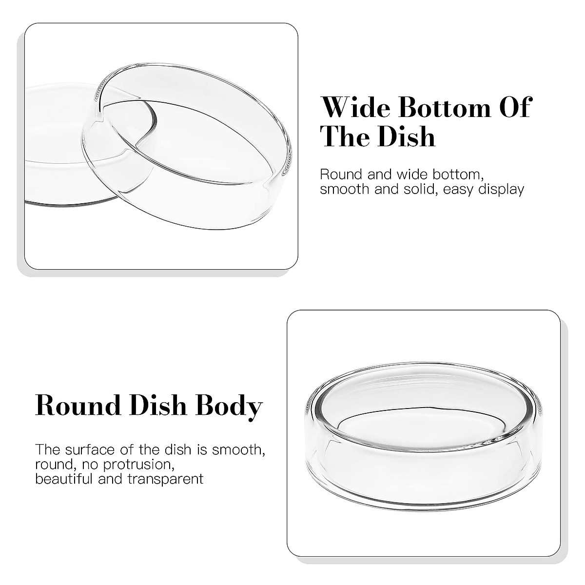 Petri Dishes with Lids Glass Petri Dishes Culture High Borosilicate Petri Dishes 5Pcs