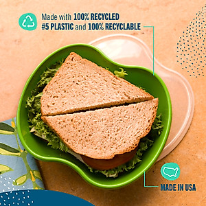 Preserve Food Storage Sandwich Container, Poppy Red, 25 oz., Set of 2