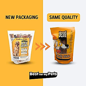 Best For My Pets Odor Free Bully Sticks, Long-Lasting Chews to Keep Puppies and Dogs Happily Busy, All-Natural Fully Digestible, 6-Inch Long, 8-Ounce Bag