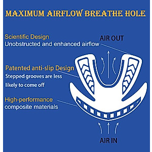 LeCool Football Mouth Guard with Connected Strap - 3D Beast Chrome Design for Maximum Air Flow and Teeth Protection - Perfect for Sports and Braces - Dental Warranty Included (Black)