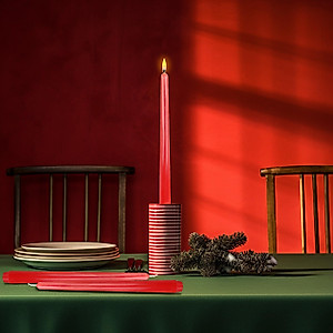 10 inch unscented Taper Candles, red Taper Candles for Dinner Decorations for Weddings, Family Holidays, Church, devotions, Celebrations (Set of 4)