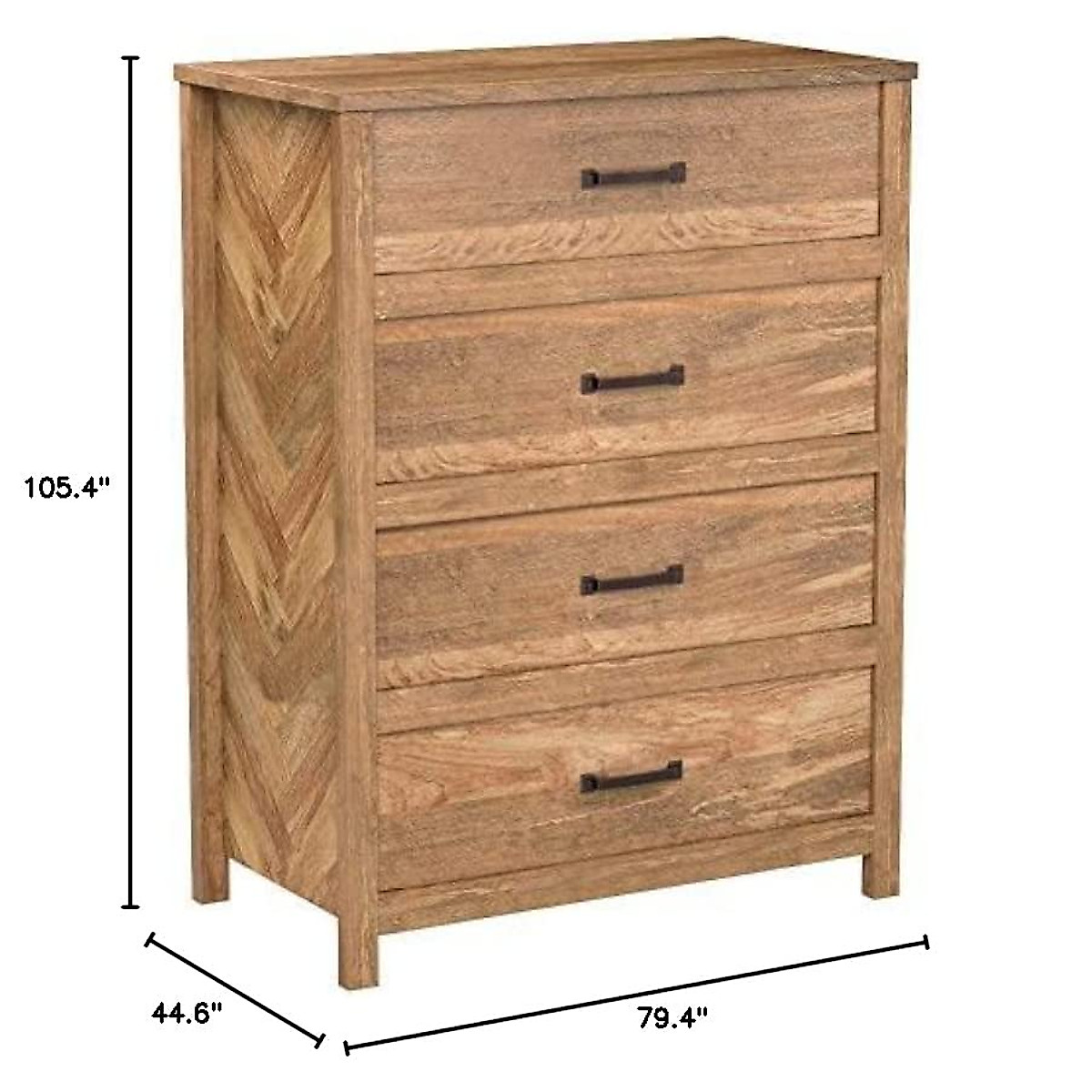 Sauder Cannery Bridge 4-Drawer Chest, L: 31.26" x W: 17.56" x H: 41.5", Sindoori Mango finish