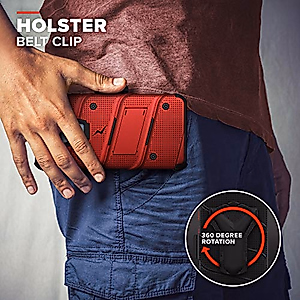 ZIZO Bolt Series for LG K51 / LG Reflect Case with Screen Protector Kickstand Holster Lanyard - Red & Black