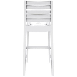 Pemberly Row 29.5" Outdoor Stackable Resin Bar Stool in White - Set of 2