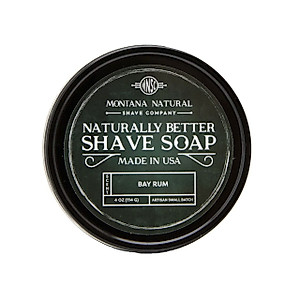 MNSC Bay Rum Artisan Small Batch Shave Soap for a Naturally Better Shave - Smooth Shave, Hypoallergenic, Prevent Nicks, Cuts, and Razor Burn, Handcrafted in USA, All-Natural, Plant-Derived
