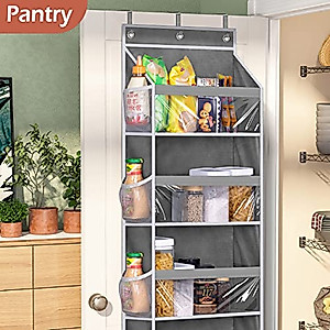 MISSLO 6 Shelves Over the Door Hanging Organizer + 24 Large Mesh Pockets for Toddler Girl