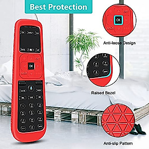 Protective Case Covers for AT&T TV Now DirecTV Receiver Remote Control Voice Remote Control C71KW,for AT&T TV Now DirecTV Remote Battery Back Shockproof Silicone Cover Holder Skin Protector-Red