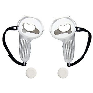 VRbrother Controller Grip Cover for Oculus Quest 2,Hand Strap Adjustable Wrist Knuckle Strapstrap，Handle Trackpad Protection Design,VR Cover Accessories,White