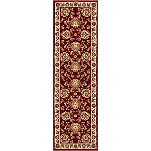 Sultan Sarouk Red Persian Floral Oriental Formal Traditional 2x7 (2'3" X 7'3") Runner Rug Stain/Fade Resistant Contemporary Floral Thick Soft Plush Hallway Entryway Living Dining Room Area Rug