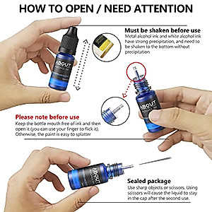 Alcohol Ink Set, 30 Bottles Vibrant Colors Concentrated Alcohol-Based Ink, Metal Dyes, for Resin Petri Dish Making, Epoxy Resin Art, Tumbler Cup Making,Painting, 10ml /Each