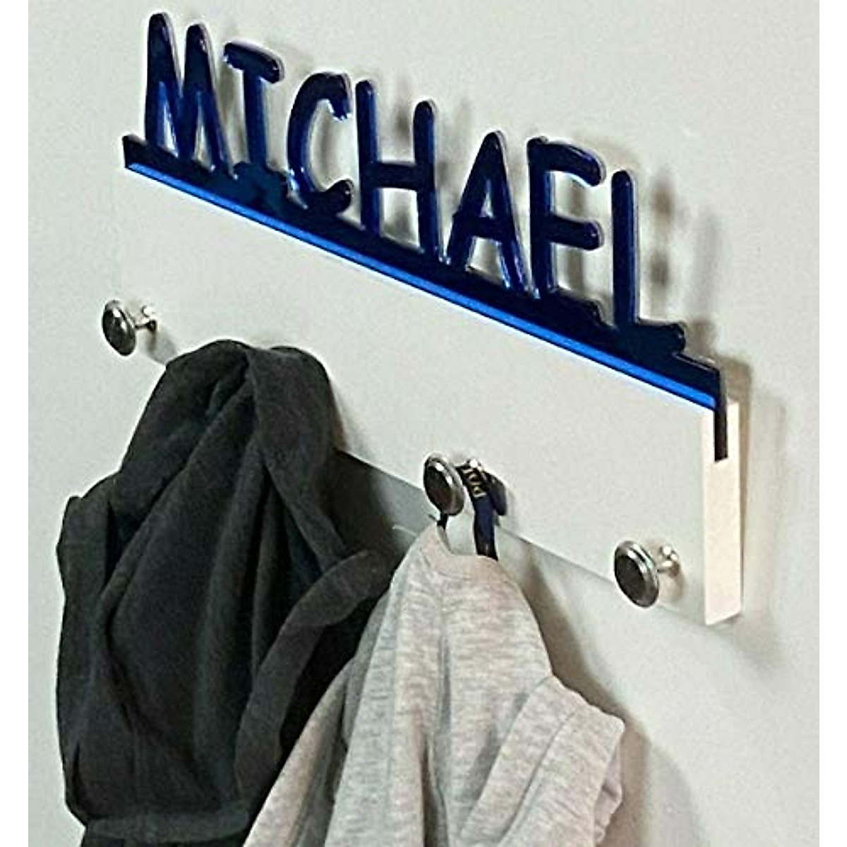 Personalized Coat Hanger Rack Bag Hat Towel Backpack Sweatshirt Jacket Hook Organizer Wall Door Decor, One of A Kind, Custom Made to Order, with Your Name On It!
