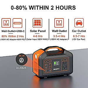 BULLBAT Portable Power Station Pioneer 500, 504Wh Lithiu m Battery Powered Outlet with 500W AC, Solar Power Generators with MPPT, Backup Power Supply for Outdoor & Indoor