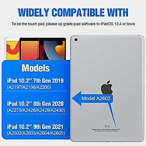 Nillkin iPad 9th Generation Case with Keyboard and Slide Camera Cover, iPad 8th 7th Generation Keyboard Case 10.2" with Multi-Touch Trackpad, Built-in Pencil Holder, Detachable Bluetooth Keyboard