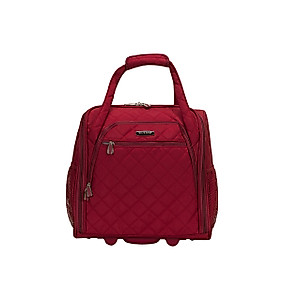 Rockland Melrose Upright Wheeled Underseater Carry-On Luggage, Red, 16-Inch