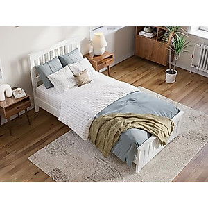 AFI, Becket Twin XL Solid Wood Low Profile Platform Bed with Matching Footboard, White