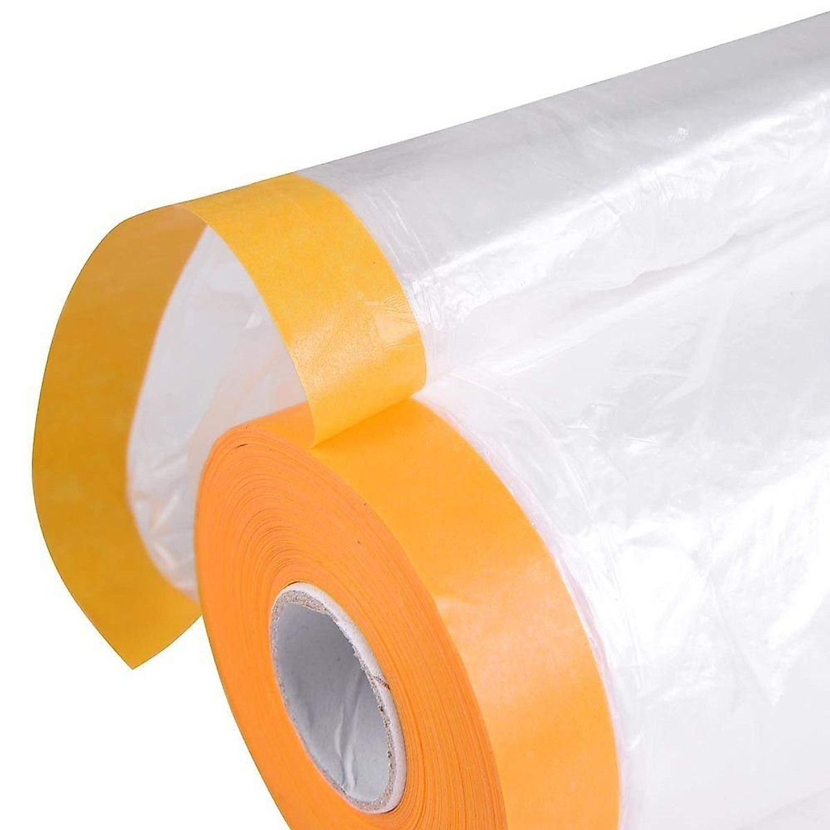 Pre-Taped Masking Film Paper, Adhesive Plastic Painting Drop Film for Automotive Furniture Protection Covering (5 X 65 Ft)