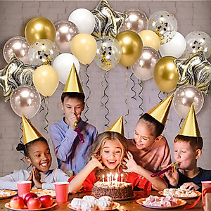 Decor365 Champagne Gold BalloonsGarland Gold Party Decoration Confetti Metallic Balloons for Birthday Bridal Shower Bachelorette Baby Shower Anniversary New Year Eve NYE Party Supplies