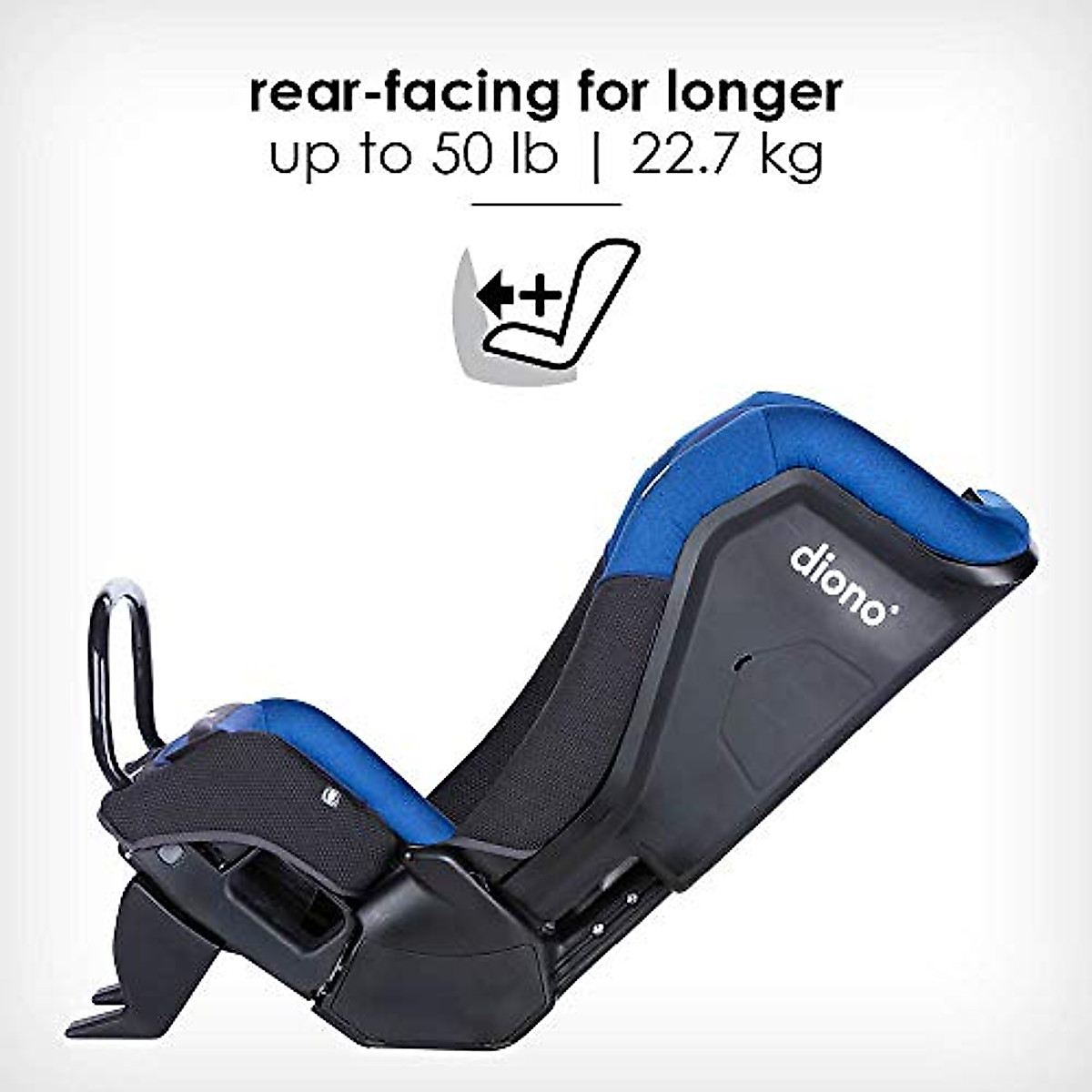 Diono Radian 3QX 4-in-1 Rear & Forward Facing Convertible Car Seat, Safe+ Engineering 3 Stage Infant Protection, 10 Years 1 Car Seat, Ultimate Protection, Slim Fit 3 Across, Blue Sky
