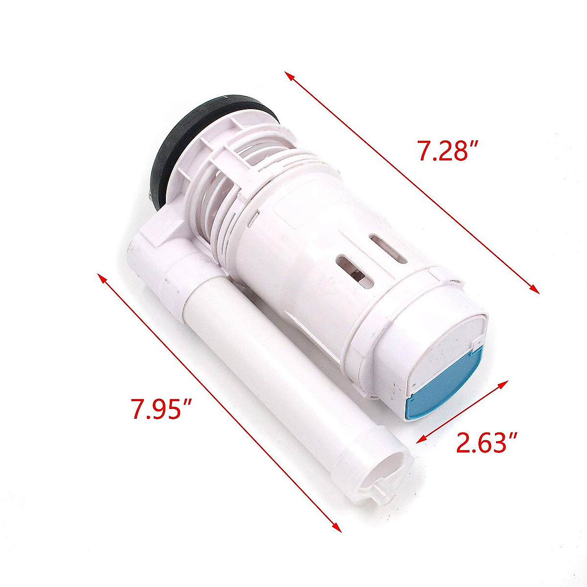 T Tulead Toilet Push Flush Valve Dual 185mm/7.28" Push Button Fill Valve Fit for Drainage Hole 64mm/2.5"