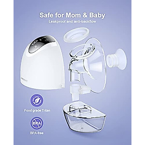 Wearable Breast Pump Hands Free, Haimmy Electric Portable Wireless Breast Pumps with LCD Display 3 Modes & 9 Levels, 19/21/24/28mm Flange, Leak-Proof, Low Noise Painless Breastfeeding Pump (2 Pack)