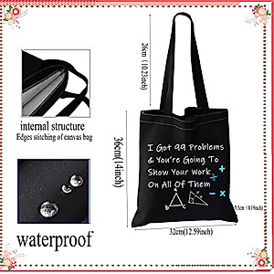 JYTAPP Math Teacher Gift Canvas Teacher Bag Math Science Geeky Gift Math Teacher Tote Bag Funny Gift