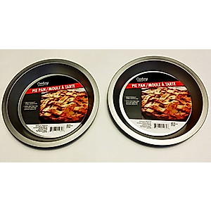 Two 9 inch Pie Pans a Heavy weight steel none stick bakeware set with even heating (Standard version)