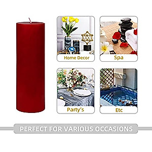 Zest Candle 3" by 9" Red Pillar Candle, 3" Diameter x 9" H