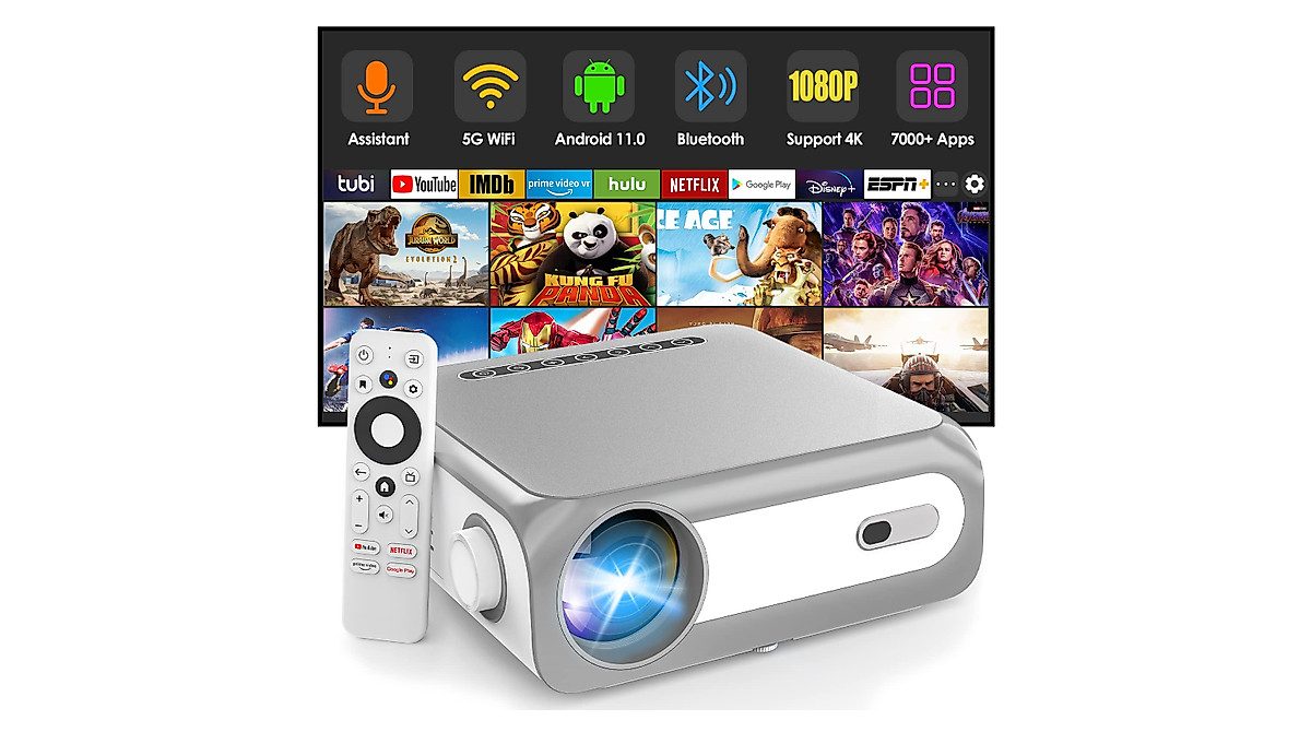 Smart Projector with Android 11.0 - 1080P Full HD & 4K Support