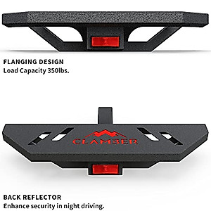 CLAMBER Hitch Step for Pickup Truck & Trailer with 2 Inch Hitch Receiver, E-Coat & Black Texture Powder Coat Surface Anti-Rust, Anti-Slip & Water-Proof, with U-Bolt Stabilizer, Hitch Lock & Reflector