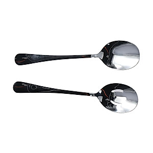hobbyme 6 Pcs Spoons Set, Includes 3 Slotted Spoons and 3 Serving Spoons,Utility Advanced Performance Stainless Steel Spoons for Buffet and Cooking