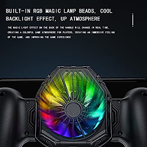 Mobile Cooling Controller, Phone Gaming Grip with Cooling Fan and Mobile Phone Holder, Maximum Stretchable Length 17.3CM, for YouTube, Tiktok Live Streaming, Vlog, Mobile Gaming