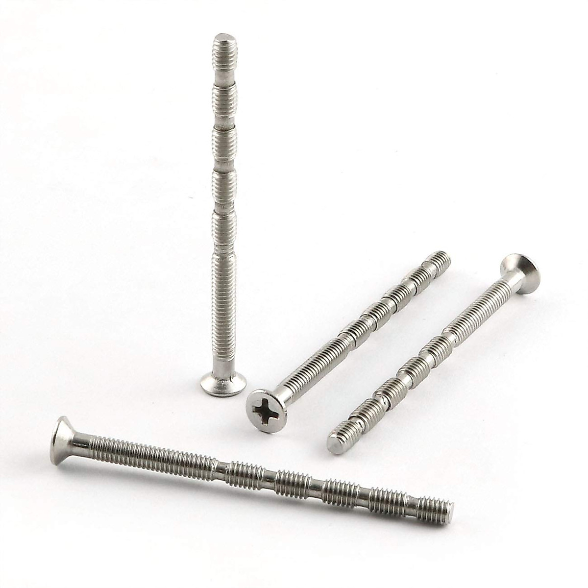 PZRT 4 Set Door Handle Hardware Lever Handle Screws Connecting Bolts & Sleeves Phillips Drive Flat Countersunk Head Fixing Cutting Slot Articulated Screw M4x60mm