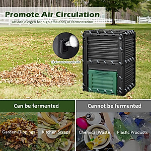 IRONMAX Garden Compost Bin, Outdoor 80 Gallon (300L) Composter, BPA Free Material & Easy Assembly, Composting Barrel for Fast Creation of Fertile Soil