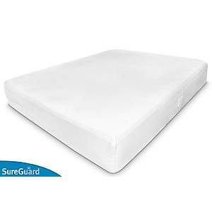 Queen (13-16 in. Deep) SureGuard Mattress Encasement - 100% Waterproof, Bed Bug Proof, Hypoallergenic - Premium Zippered Six-Sided Cover