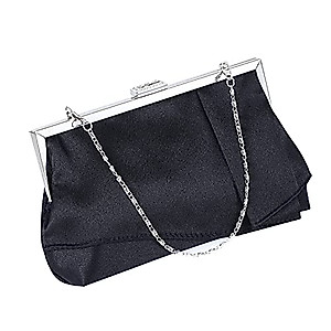 trhillsbrad Clutch Purses for Women Evening Bag Envelope Clutch Shoulder Handbag For Wedding (02Black)