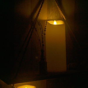 4” x 10” Waterproof Outdoor Flameless Candle with Timer Large Battery Operated Electric LED Pillar Candle for Gift Home Décor Party Wedding Supplies Garden Halloween Christmas Decoration, Set of 1