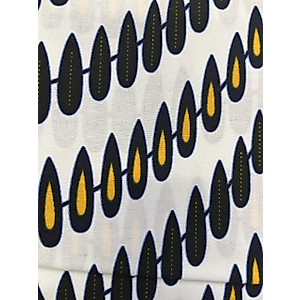 Rain Drops Design African Guaranteed Wax Block Prints Fabric/African Ankara Wrapper Fabric Wax Fabrics /-Sell by 6 Yards-100% Cotton-for Dresses- White, Yellow, Dark-Blue, Black