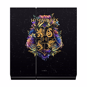 Head Case Designs Officially Licensed Harry Potter Hogwarts Crest Graphics Vinyl Sticker Gaming Skin Decal Cover Compatible With Sony PlayStation 4 PS4 Console and DualShock 4 Controller Bundle