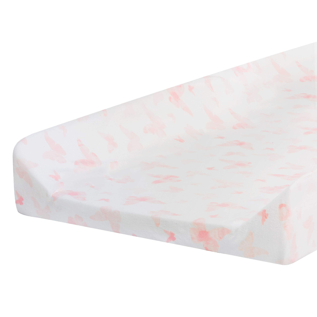 Andi Mae Changing Pad Cover - Watercolor Pink Butterflies -100% Jersey Cotton - Fits Standard Changing Pads