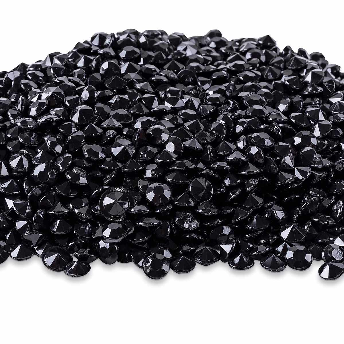 2000 Black Diamond Table Confetti Wedding Bridal Shower Party Decorations 1 Carat 6.5mm Black