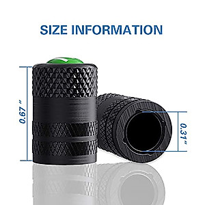 CKAuto 4 Pcs Aluminum Tire Valve Stem Caps with N2 Nitrogen Logo, Universal Stem Covers for Cars, SUVs, Bike and Bicycle, Trucks, Motorcycles | TPMS Safe | Corrosion Resistant | Dust Proof, Black