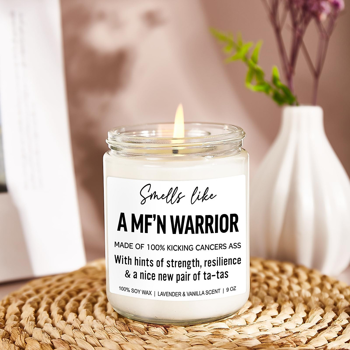 Younift Funny Breast Cancer Survivor Candle, Breast Cancer Gifts for Woman, Cancer Care Gifts for Women, After Breast Surgery Gifts, Mastectomy, Comfort Items for Chemo Patients, Cancer