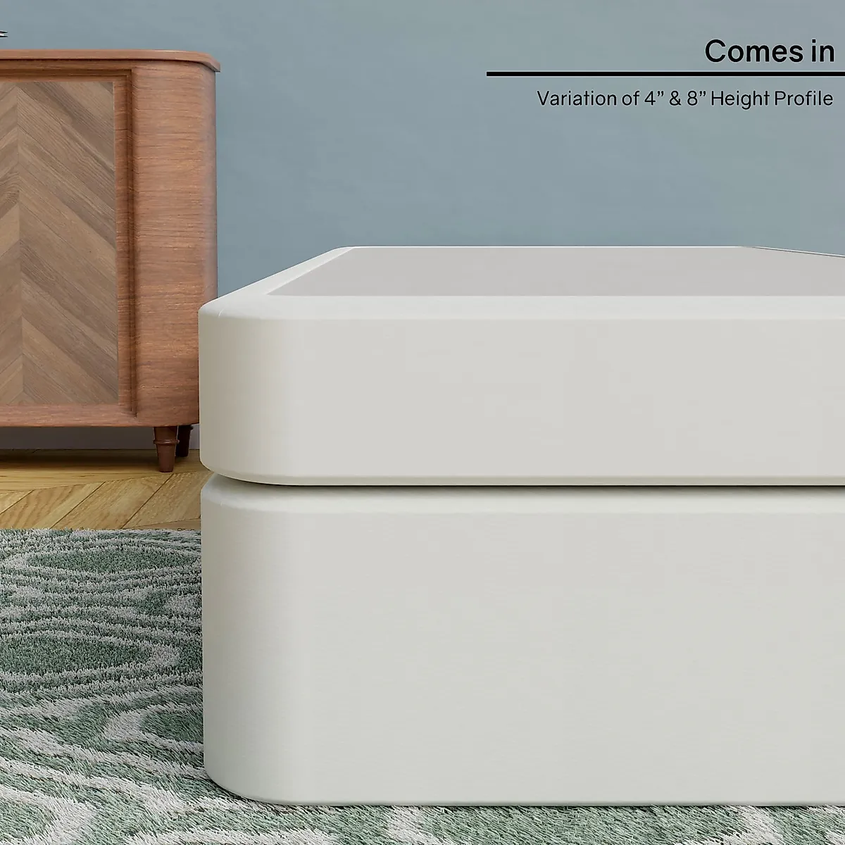 Continental Sleep 4-Inch Low Profile Split Wood Traditional Box Spring/Foundation for Mattress Set, King, White