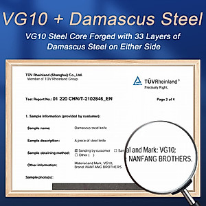 18 Pieces Damascus Kitchen Knife Set, 8 Piece Steak Knives, Non-slip ABS Ergonomic Triple Rivet Handle for Meat Fork, Knife Sharpener and Shears, 17 Slots Fraxinus Manchuria Knife Block (Grey)