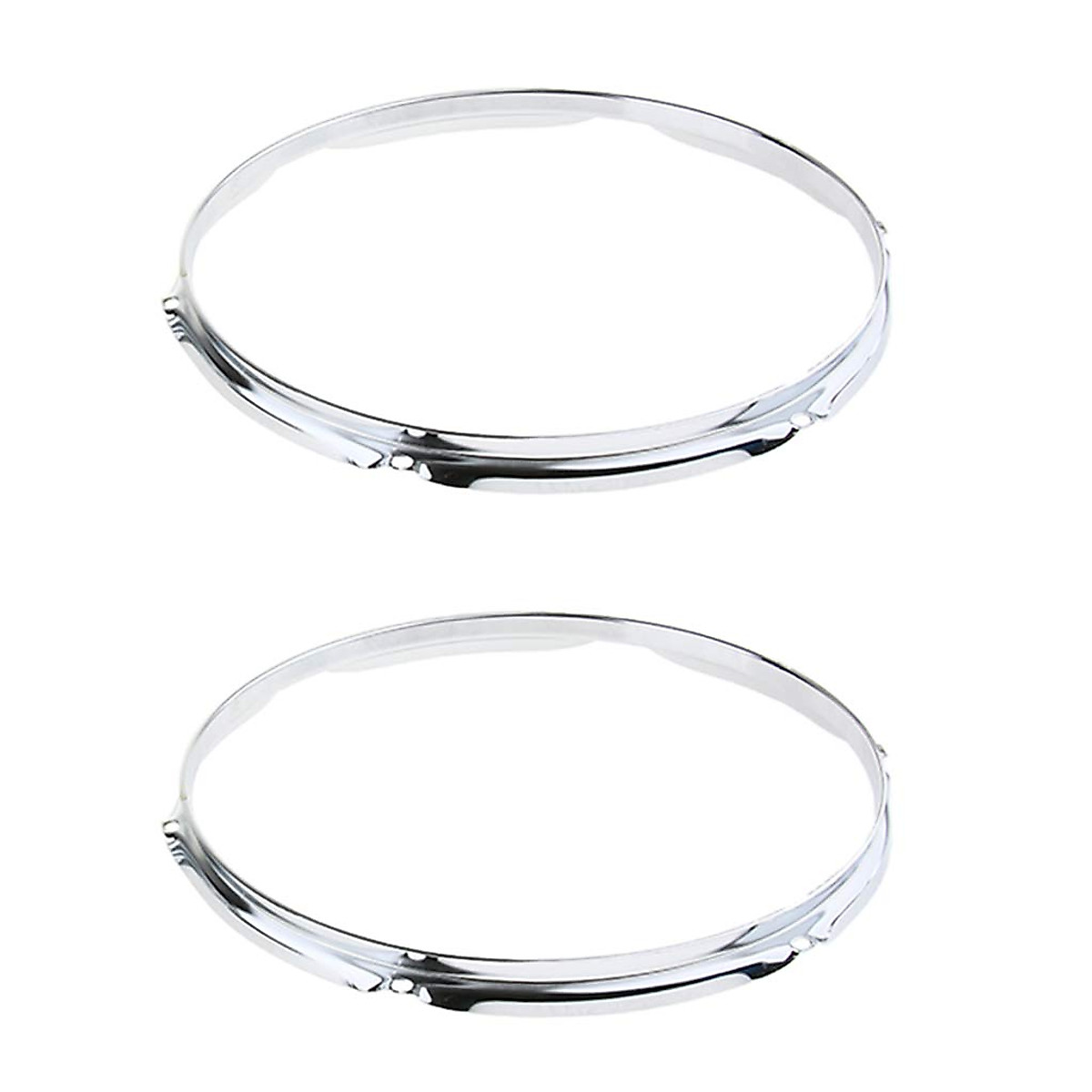 1 Pair Tom-Tom Drum Hoop Die Cast Ring Rim for 10/12/13/14inch Tom Drum - Silver, 13inch 6 Hole